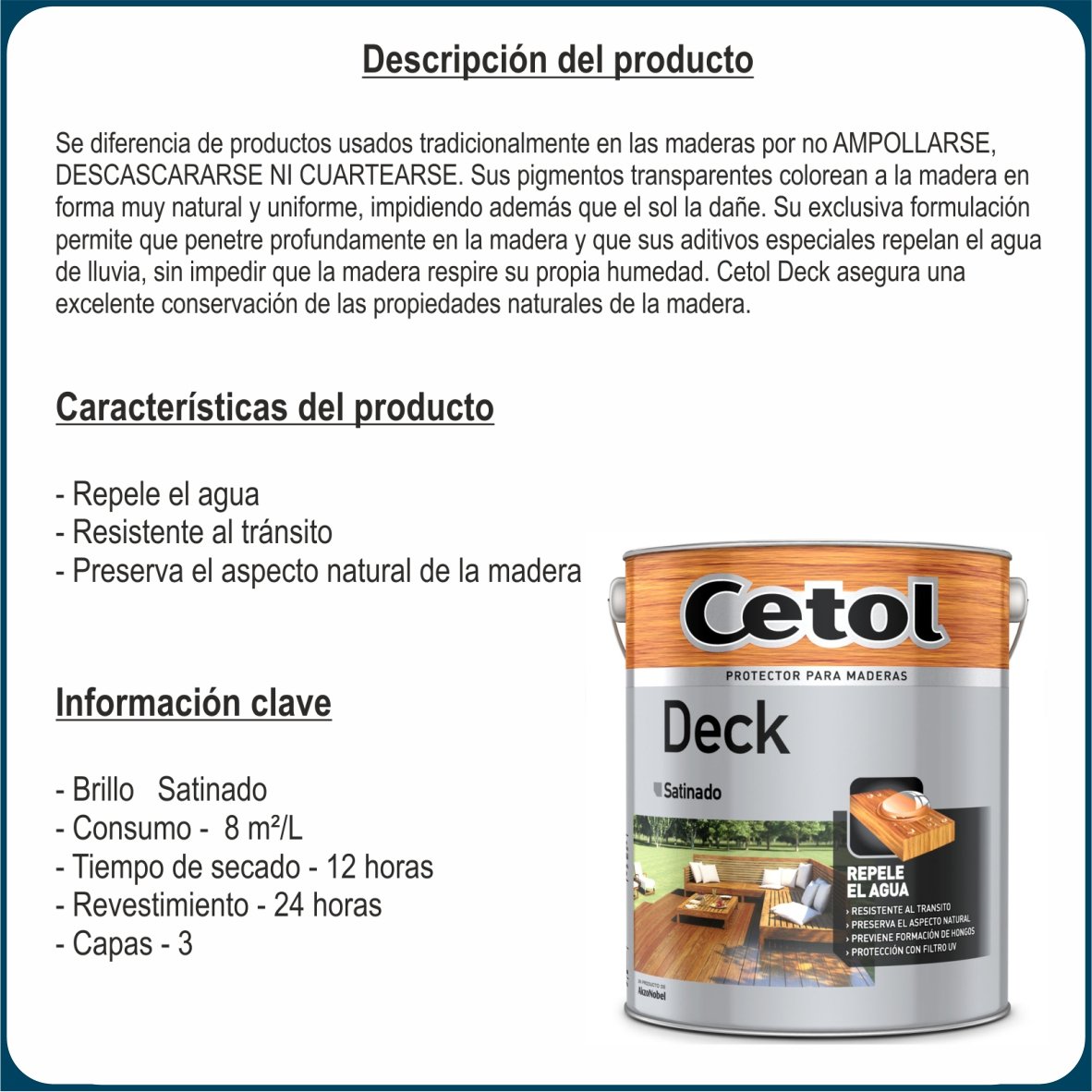 CETOL DECK – Pinturerias Garcia